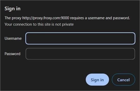 Connecting to Proxy in Google Chrome